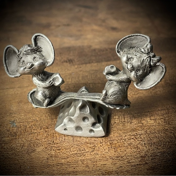 Hallmark | Accents | Hudson Hallmark Pewter Mouse Sea Saw Mice Figurine ...